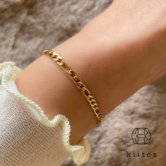 つけっぱなし！OK♪316L サージカルステンレス フィガロチェーン ブレスレット kiitos 金属アレルギー対応 ブレスレット kiitos★金属アレルギー対応アクセ 通販 ...