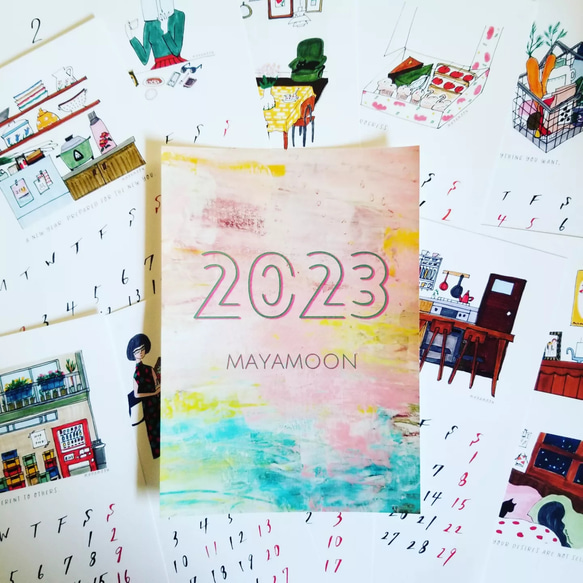 2023年イラストカレンダー 暮らしのあれこれ カレンダー Mayamoon 通販｜Creema(クリーマ)