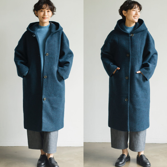 華やかな色で軽やかに ふんわり暖かいウールコート ロングコート221003-2 コート fall-in&co(talent) 通販 14793108｜Creema(クリーマ)