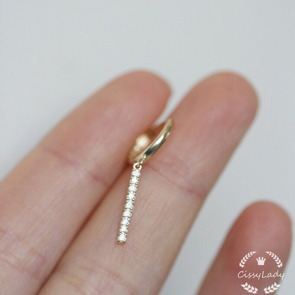 新作 Sv925純銀製 Czダイヤスティック フープピアス シルバー925 E523 ピアス（フープ） cissylady 通販 14818410｜Creema(クリーマ)