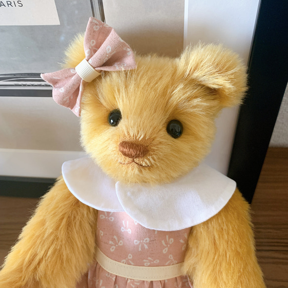 Nana Bee.♡ハンドメイド テディベア 31㎝ ゴールド ぬいぐるみ Nana Bee. 通販｜Creema(クリーマ) 14826607