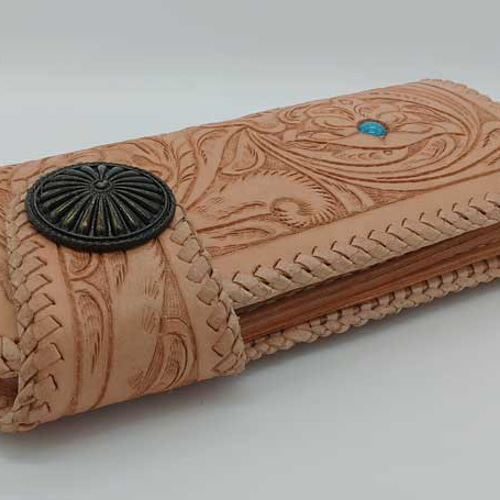 カービング財布 カービングウォレット ターコイズ ウォレットチェーン