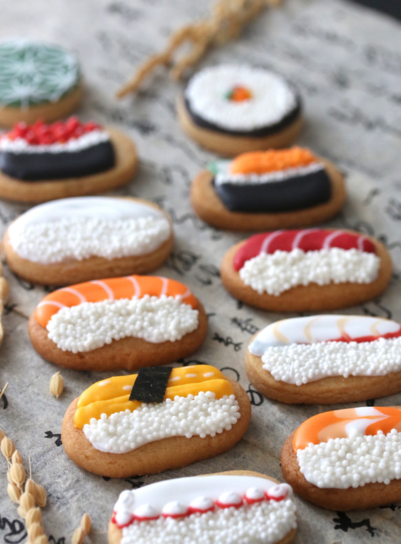 ミニチュアお寿司のアイシンググクッキー クッキー emBellir 通販 14827715｜Creema(クリーマ)