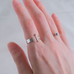 New! K10YG×silver925 "double point ring"コンビカラーリング 10金 シルバー 指輪・リング Nuna ...