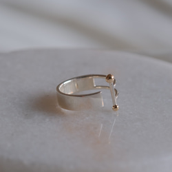 New! K10YG×silver925 "double point ring"コンビカラーリング 10金 シルバー 指輪・リング Nuna ...