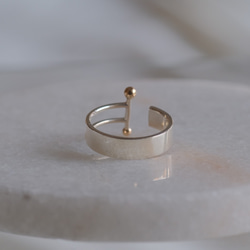 New! K10YG×silver925 "double point ring"コンビカラーリング 10金 シルバー 指輪・リング Nuna ...