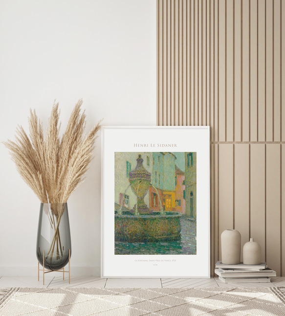 アンリ・ル・シダネル 噴水、サン・ポール・ド・ヴァンス アートポスター 風景画 名画 絵画 アートパネル AP199 絵画 BROOMIN ...