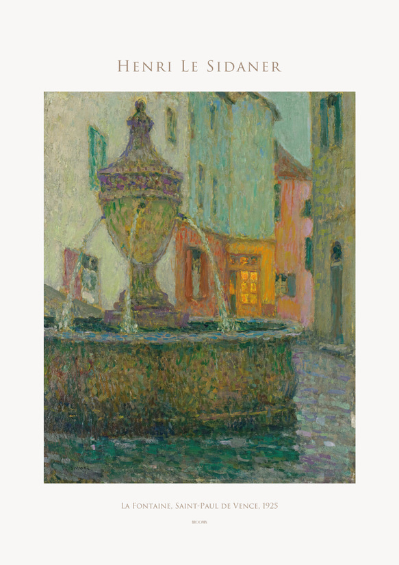 アンリ・ル・シダネル 噴水、サン・ポール・ド・ヴァンス アートポスター 風景画 名画 絵画 アートパネル AP199 絵画 BROOMIN ...
