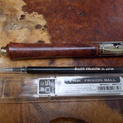 本花梨（パドウク）のスライドアクションボールペン（フリクション、ジュースアップ太軸対応） 手作り品！ ペン・筆記用具 よっさん 通販 ...