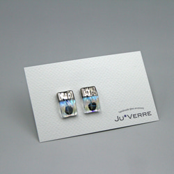 ガラスのプラチナ彩イヤリング(オーロラ)ロングタイプ ピアス（スタッド・一粒） JUVERRE 通販｜Creema(クリーマ)