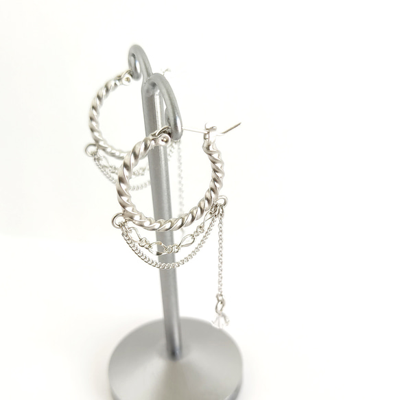 sv925ピアス[Chain lace hoop/Silver] ピアス（フープ） Ginger peel 通販｜Creema(クリーマ) 14854407