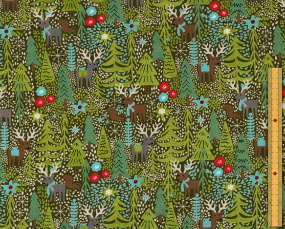 在庫1点！カットクロス！クリスマス生地！Moda モダ『JUNIPER BERRY 』～55㎝×50㎝でカット済み～ 生地 Blanc de ...