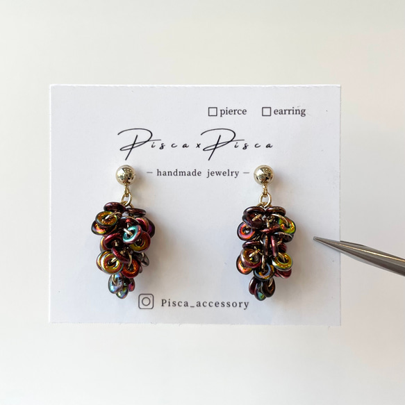 Oビーズのつぶつぶピアス/イヤリング【カラフル】 ピアス（スタッド・一粒） Pisca×Pisca 通販 14881236｜Creema(クリーマ)