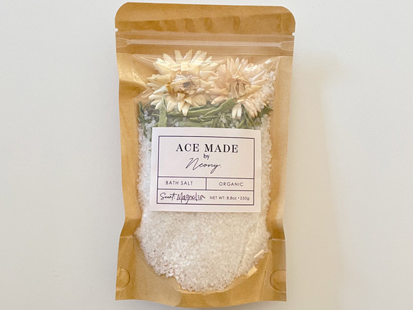【マグノリア・朴の木】天然岩塩の温泉バスソルト｜アロマ＆ハーブ 250g｜入浴剤ギフト／デトックス バス・トイレ・洗面用品 ACE MADE ...