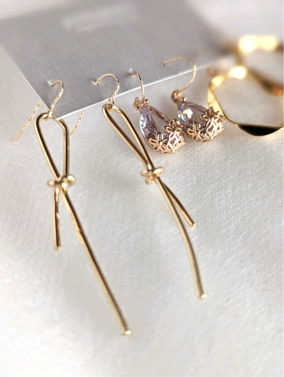 14Kgf 軽い＆シンプル♪ピアスorイヤリングセット 夏の福袋2025 ピアス（フック・チェーン） pomepome 通販 14915021｜Creema(クリーマ)