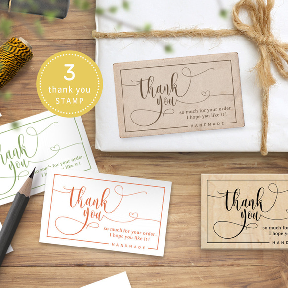 【オリジナルスタンプ】 サンキュ－カード - thankyou card - ビックサイズ - BC47 はんこ・スタンプ ...