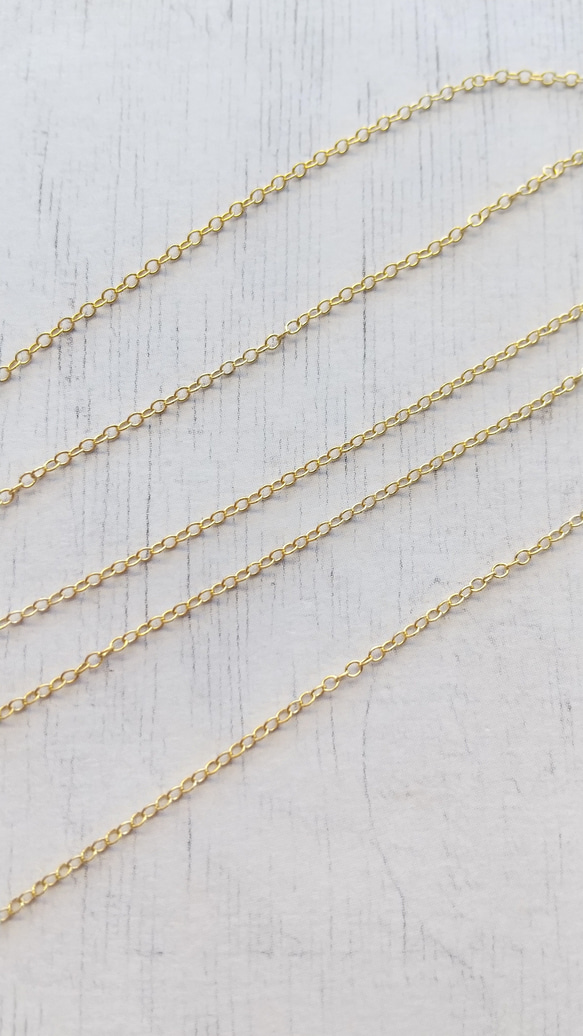 【10cm】14kgf あずきチェーン 幅1.0mm ゴールドフィルド 金具・チェーン ROSE 通販 14949935｜Creema(クリーマ)