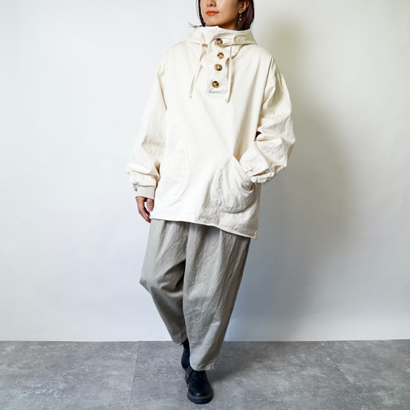 【福袋】アウトドアブルゾンパーカー/生成り＋ペグトップタックパンツ/カーキ パーカー UZUiRO 通販 14954257｜Creema(クリーマ)