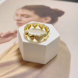 Sv925純銀製 18kgp ハート ジルコニア リング 指輪 K18仕上げ 指輪・リング cissylady_LINEクーポン 通販｜Creema(クリーマ) 14955376