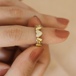 Sv925純銀製 18kgp ハート ジルコニア リング 指輪 K18仕上げ 指輪・リング cissylady_LINEクーポン 通販｜Creema(クリーマ) 14955376