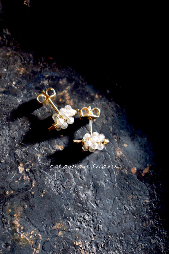 天然石 ラブラドライト ピアス 14kgf ピアス（スタッド・一粒） soramamenano 通販｜Creema(クリーマ) 14967296