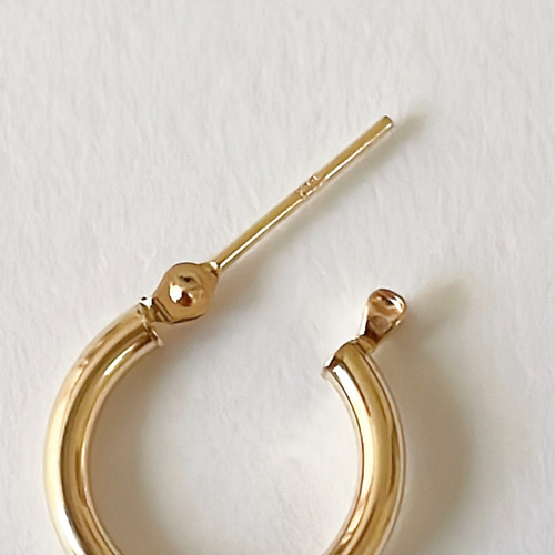 18金 片耳用 フープピアス 2×15mm イエローゴールド k18 ピアス 18金 片耳用 フープピアス 2×15mm イエローゴールド k18 ピアス