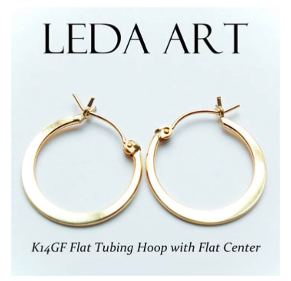 K14GF/フラットチュービングフープピアス ピアス（フープ） leda art 通販 14974017｜Creema(クリーマ)
