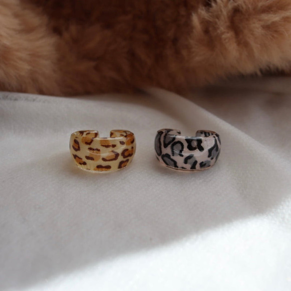 ACRYL LEOPARD RING 指輪・リング cocoro.t 通販 15004586｜Creema(クリーマ)