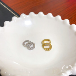 Sv925純銀製 2色展開 繊細 3粒CZダイヤ ミニフープピアス K18 YC3781 ピアス（フープ） cissylady.com 通販 15004653｜Creema(クリーマ)