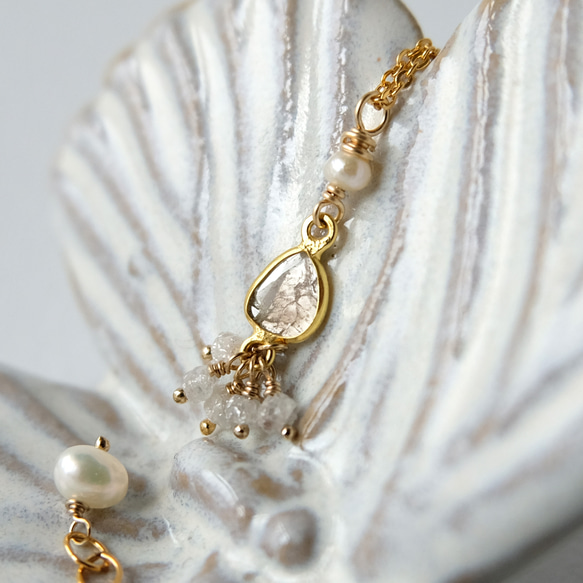 SALE】【14kgf・天然石】スライスダイヤモンドと原石ダイヤのネックレス ネックレス・ペンダント sinar* 通販 15013901｜Creema(クリーマ)