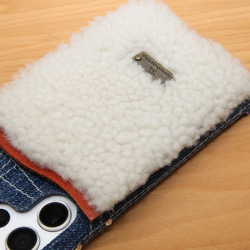 本革ムートン&デニムケースAries - iPhone17ProMAX,16Plus,15Pro,SE,Android スマホケース・カバー ...