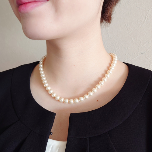 冠婚葬祭okシンプルクリスタルパールネックレス フォーマル入学 冠婚葬祭okシンプルクリスタルパールネックレス フォーマル入学