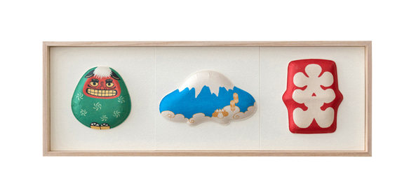 和紙の縁起物 お正月 3種飾り（獅子舞・富士山・大入り） F03-006 タペストリー・壁掛け わらぶ 通販｜Creema(クリーマ) 15023767