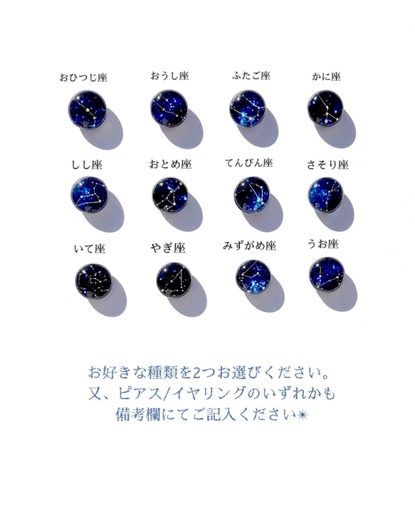 星空 ︎誕生日12星座。° ピアス/イヤリング ピアス（スタッド・一粒） N.anemone 通販 15025206｜Creema(クリーマ)