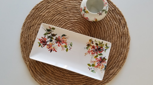 深まる秋の和食器 スイカズラの長皿 長皿 salon moana 通販 15038655｜Creema(クリーマ)