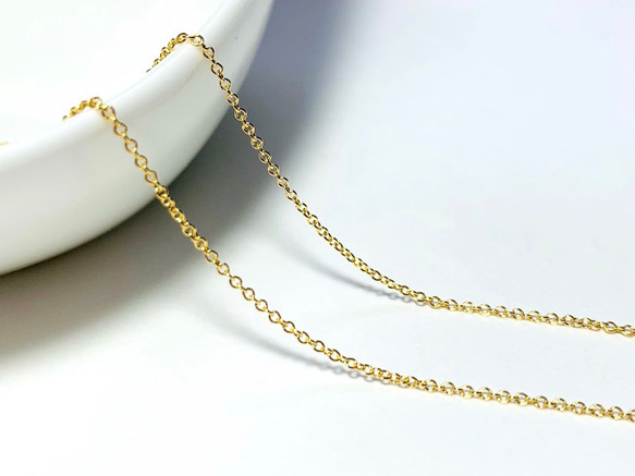 【14kgfネックレス】45cm 小豆（あずき）チェーン 1mm幅 ハンドメイド素材 金具・チェーン NIAMU 通販 15040511｜Creema(クリーマ)