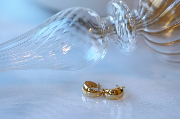 【送料無料】K10 ムーンフープピアス 5mm×10mm ペア ピアス（フープ） Aiguille et Fil 通販 15044788 ...