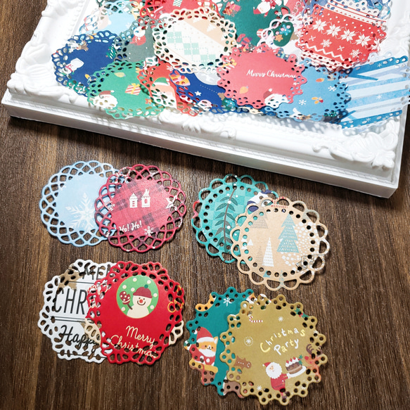 【CF96】ダイカット♡レースペーパー かぶりなしXmasデザイン 素材32枚 レース amamanKB 通販 15048666｜Creema ...