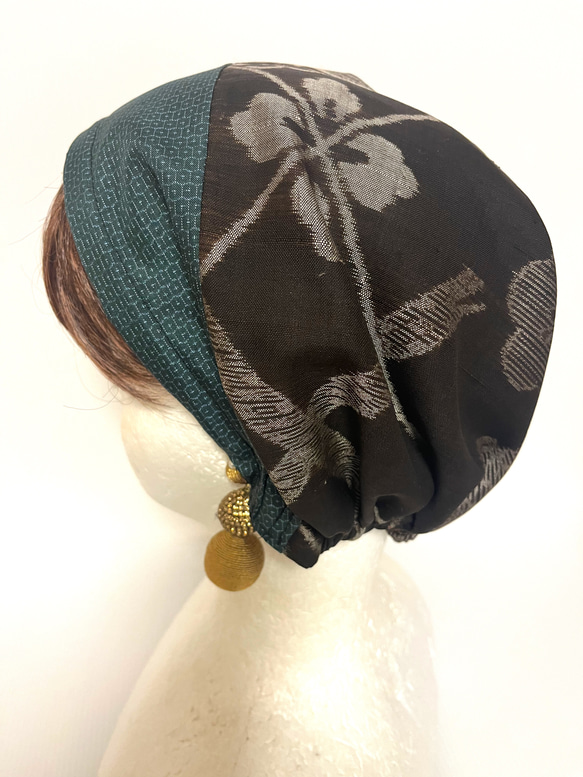 送料無料 着物リメイク アンティーク 大島紬 シルク 正絹 キャップ リバーシブル ハンドメイド 着物 tontonakin 通販 ...