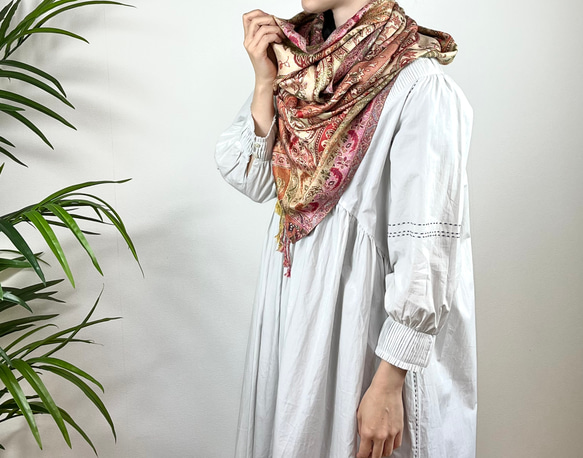 【creema 限定商品】インド製 ペイズリー柄 ジャガード 大判ストール ギフト ストール T_tree 通販 15051734｜Creema(クリーマ)