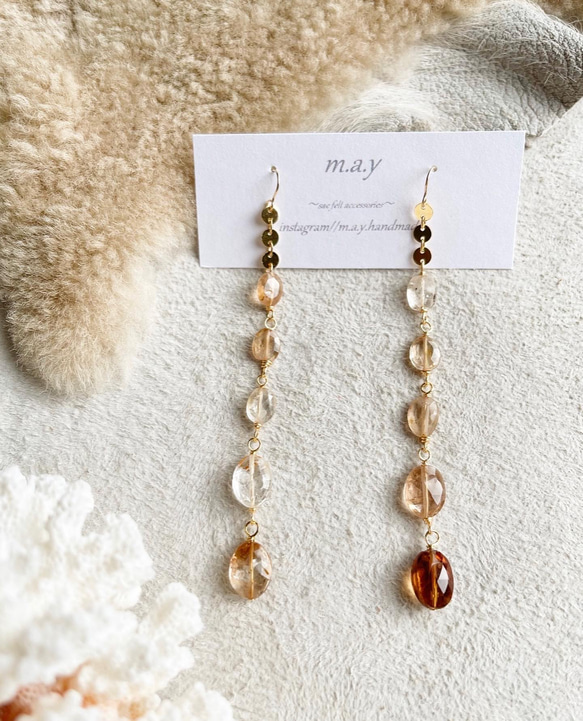 14kgf*ブラウントパーズのグラデーションピアス* ピアス（その他） m.a.y. 通販 15063766｜Creema(クリーマ)