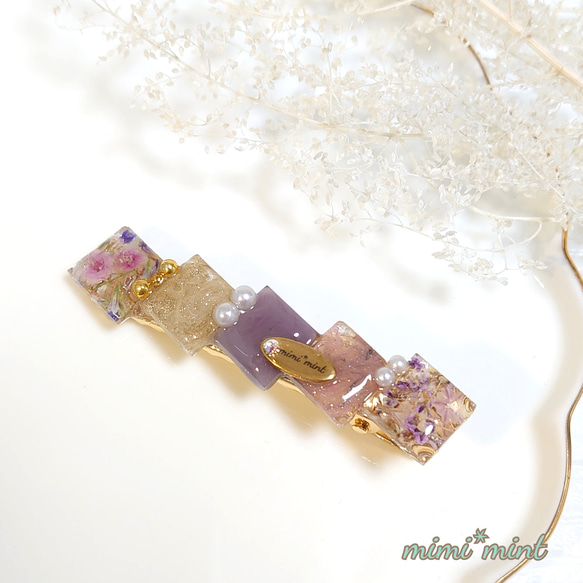 *レジン ヘアクリップ* スクエア CL100 ハンドメイド ヘアクリップ・バナナクリップ mimi*mint 通販｜Creema(クリーマ ...