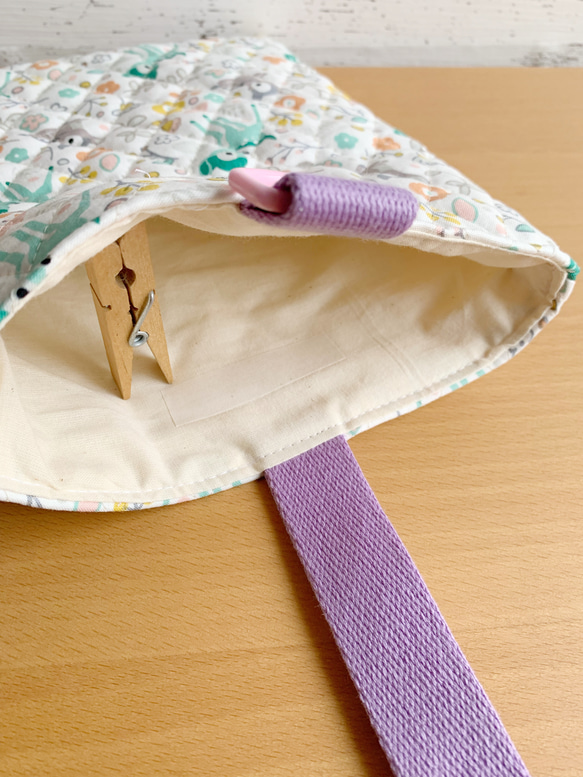 上履き入れ バンビ （持ち手：パープル） 上履き袋 園児サイズ 上履き袋 03handmade 通販 15077858｜Creema(クリーマ)