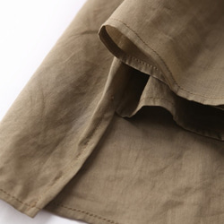 ★サンプルセール 1点のみ★大人のお洒落風合いリネン トップス 半袖 リネン ギャザー 薄手 無地 190712-1 ブラウス fall-in ...