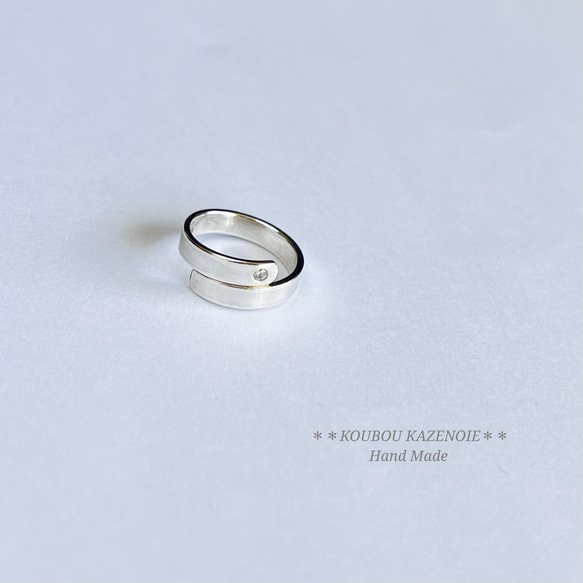 選べる♪一粒天然石のRASEN RING シルバー950リング 1号から制作可能♪ 受注制作・刻印無料 指輪・リング（メンズ） KOUBOU ...