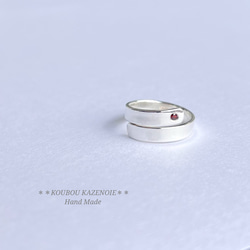 選べる♪一粒天然石のRASEN RING シルバー950リング 1号から制作可能♪ 受注制作・刻印無料 指輪・リング（メンズ） KOUBOU ...