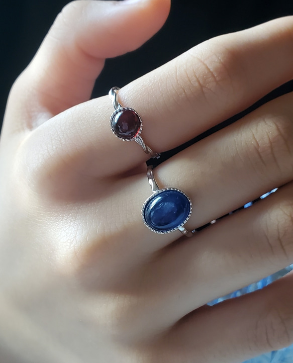 ️カラー選べる宝石質6mmガーネットAAAミル打ちSV925リング、1月誕生石RS-231 指輪・リング Ring and I 通販｜Creema(クリーマ) 15097677