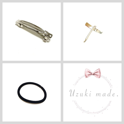 ビジュー付き小さめトリプルリボン バレッタ Uzuki 通販 ビジュー付き小さめトリプルリボン バレッタ Uzuki 通販