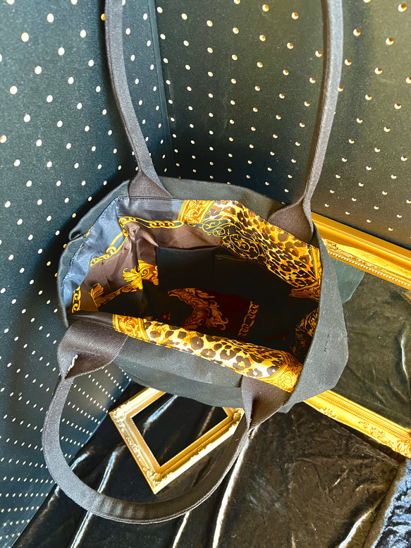 ヴィンテージトートバッグ【黒×レオパード】 トートバッグ muse. 通販 15112325｜Creema(クリーマ)