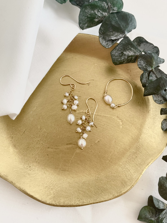 14kgf/淡水パールの粒々ピアス ピアス（フック・チェーン） Petit L’ecrin 通販 15119961｜Creema(クリーマ)